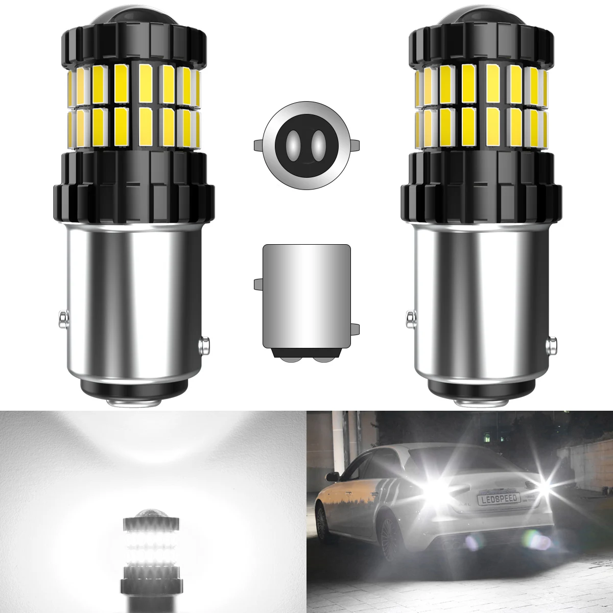 2x BAY15D LED Red 1157 P21/5W LED Bulb Canbus Error Free for Car Signal ...