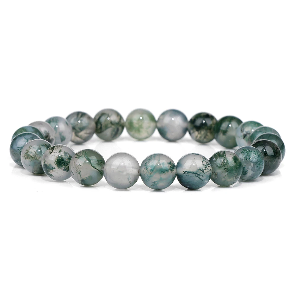 Green Agates Bracelet 8mm Dragon Veins Cracked Agat Stone Bracelets ...