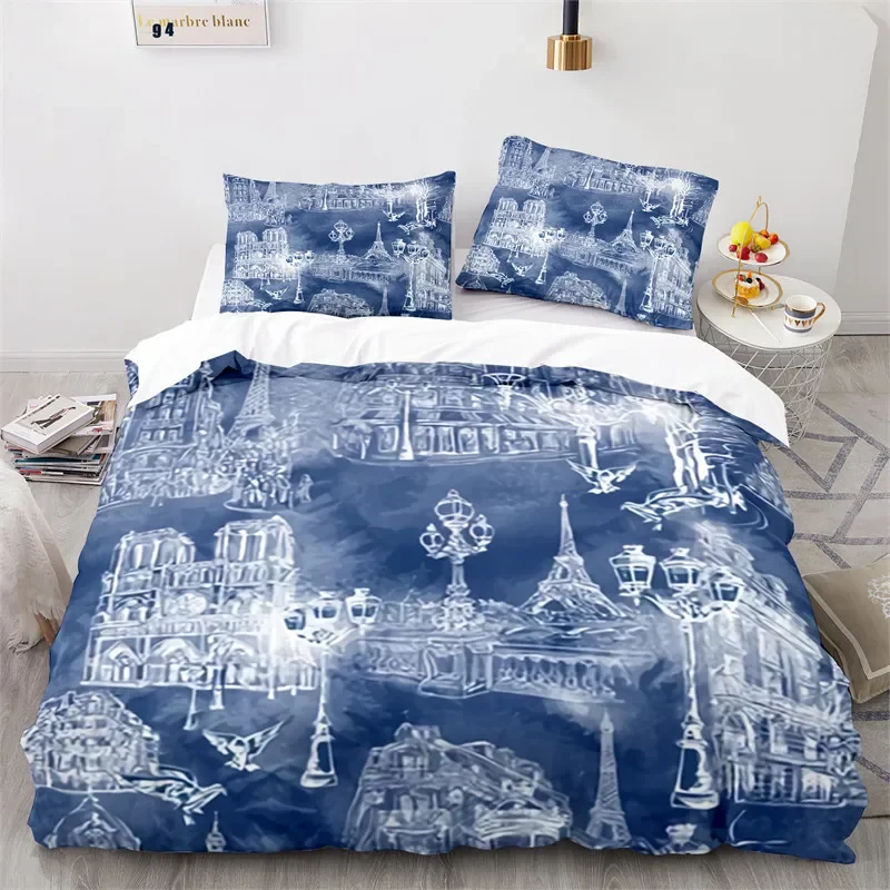 Fantasy-Eiffel-Tower-Duvet-Cover-King-Romantic-Paris-Bedding-Set ...