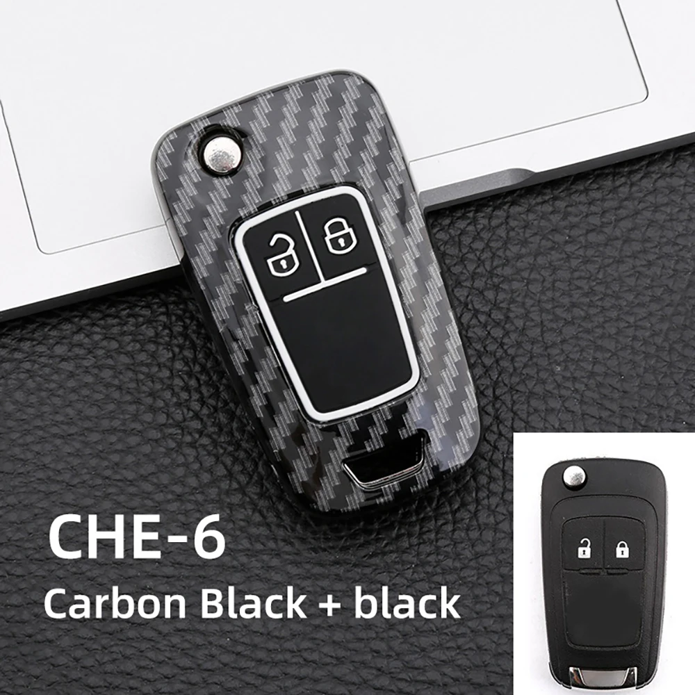 Carbon-fiber-Silicone-Car-Folding-Key-Case-Full-Cover-For-Buick ...