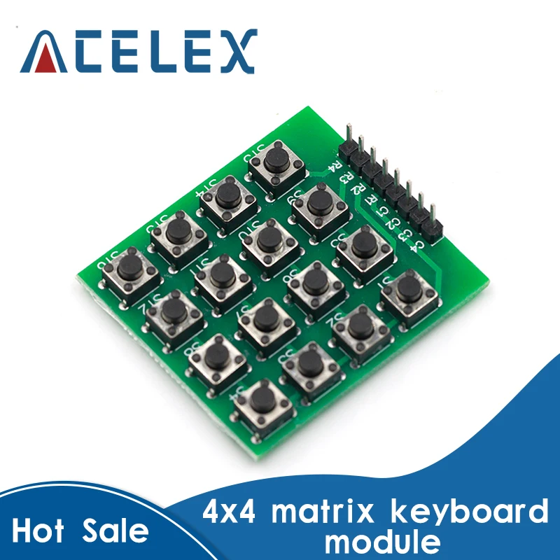 8pin 4x4 4*4 Matrix 16 Keys Button Keypad Keyboard Breadboard Module MCU for arduino Diy Kit ...