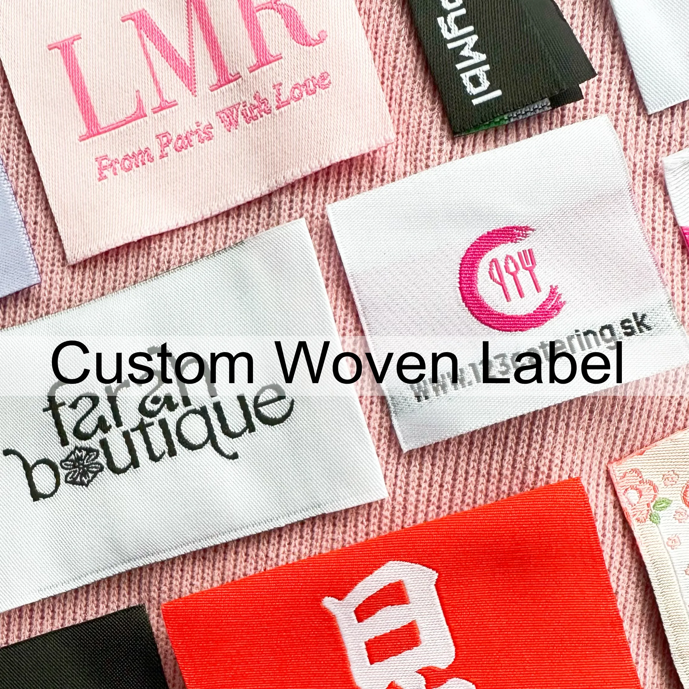 Custom-Garment-Tag-For-Clothing-Shoes-Personalized-Logo-Washable-Woven ...