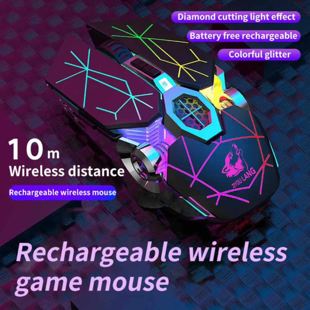Wireless-Gaming-Mouse-6-Button-2400DPI-USB-Rechargeable-Mute-Backlight ...