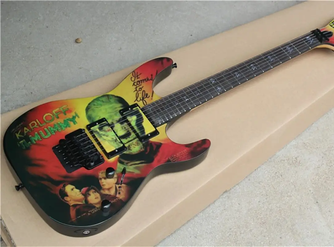 KIRK-HAMMETT-signature-KH-2-KARLOFF-the-MUMMY-ELECTRIC-GUITAR-Mummy-top ...