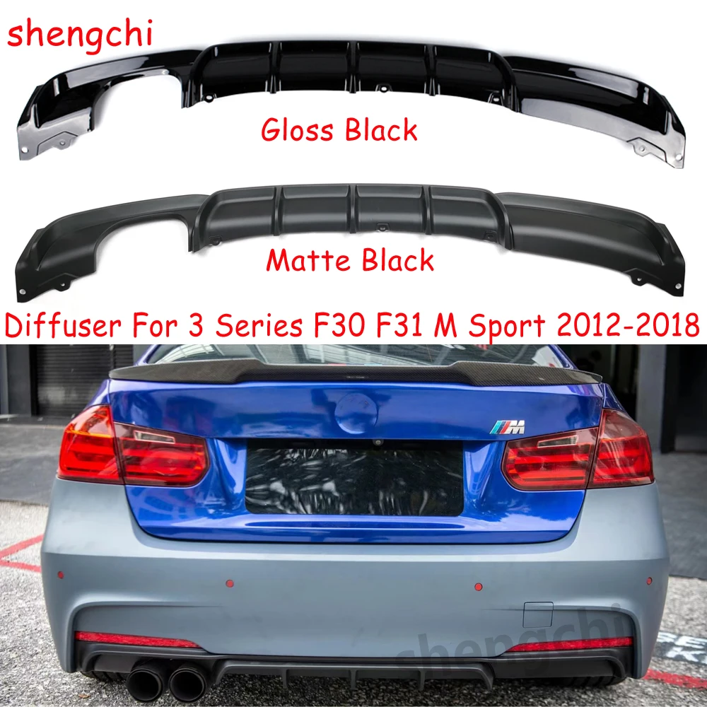 F30-PP-Plastic-Material-Rear-Bumper-Lip-Diffuser-For-BMW-3-Series-F30 ...