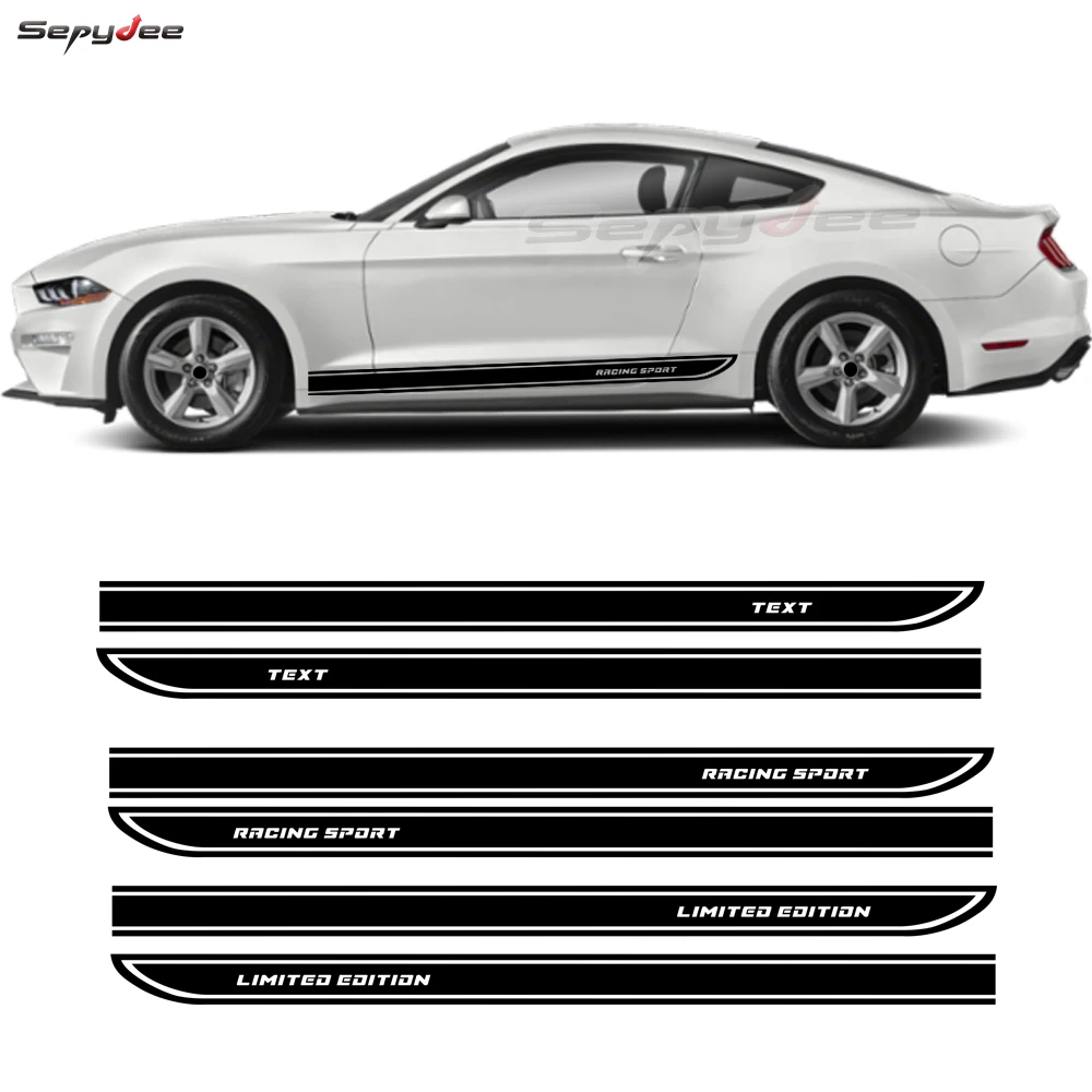 2Pcs-Car-Door-Side-Stripes-Skirt-Sticker-Limited-Edition-Text ...