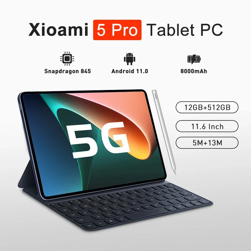 Original-New-Snapdragon-845-Tablet-Pad-5-Pro-12GB-RAM-8800mAh-5G-Dual ...