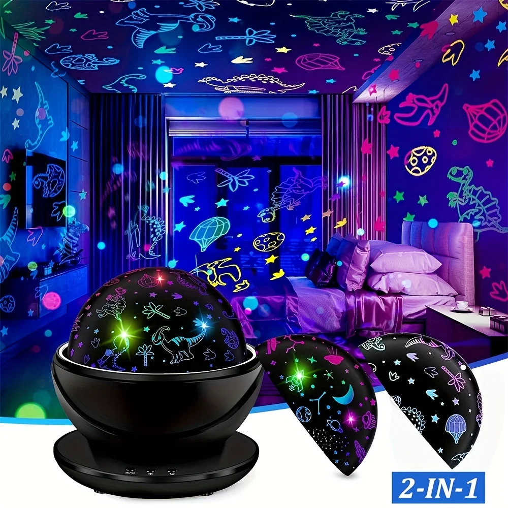 1pcs-Night-Light-Projector-Galaxy-Projector-Light-360-Rotating-Dinosaur ...