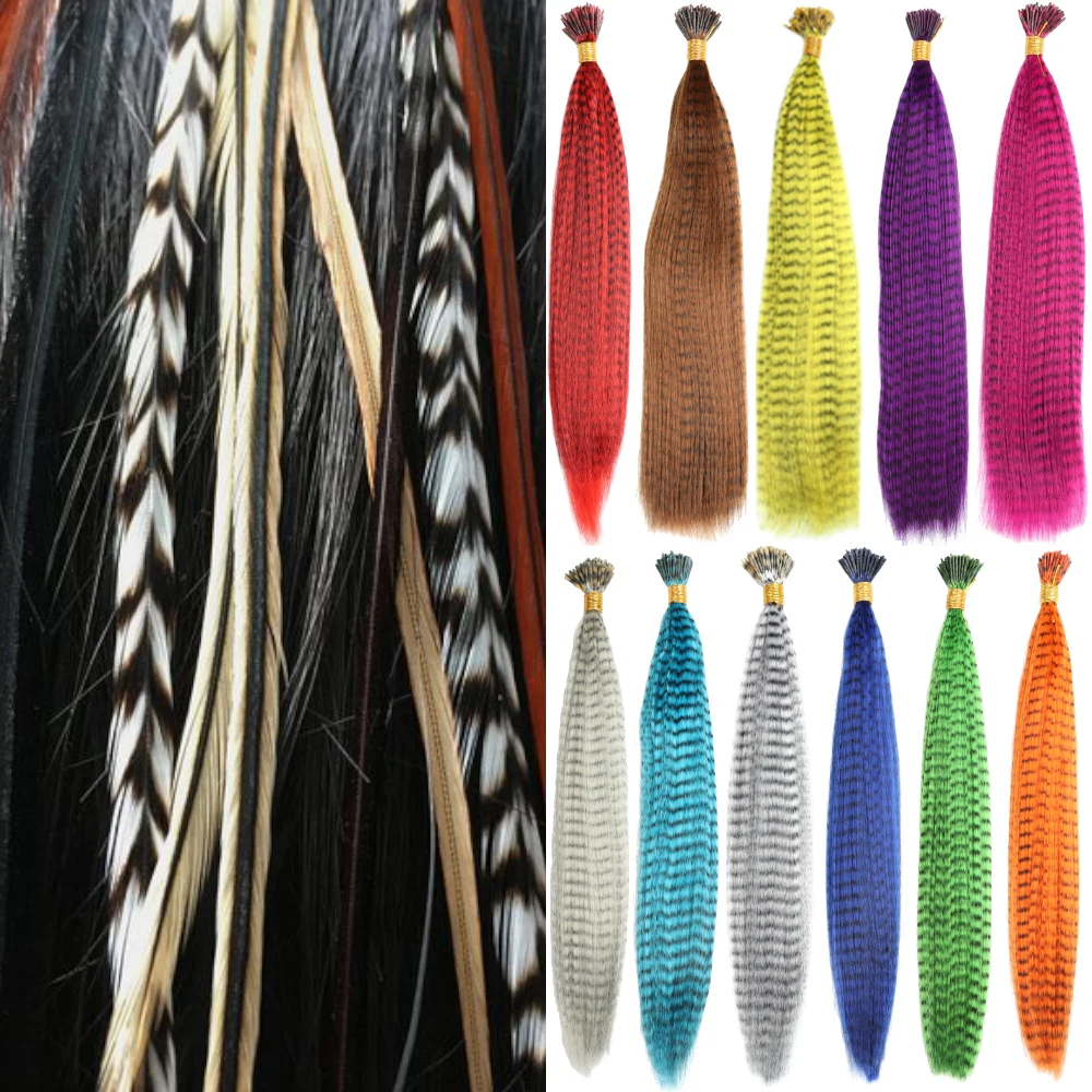 AZQUEEN-Synthetic-Colored-Feather-Hair-Extensions-16-10-Strands-Pack ...
