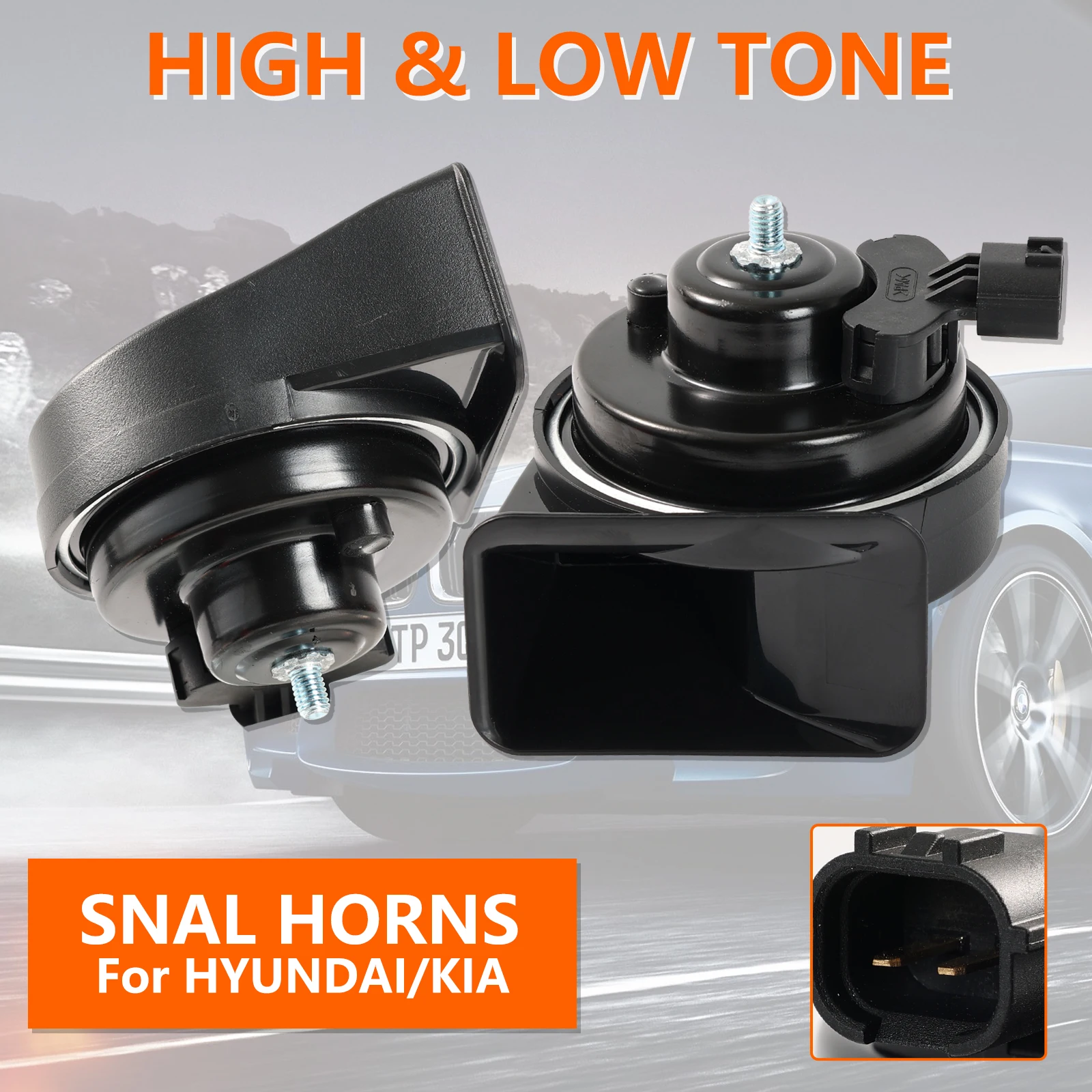 2Pcs/Set Car Twin Tone Snail Horn Loud Speaker For Hyundai i20 Tucson ...