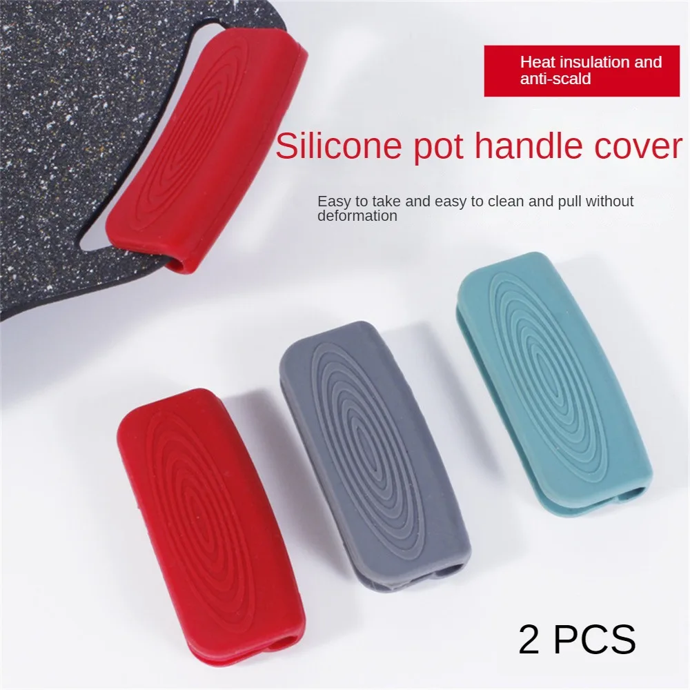 1-2PCS-Silicone-Pan-Handle-Cover-Anti-scalding-Non-slip-Heat-Insulation ...