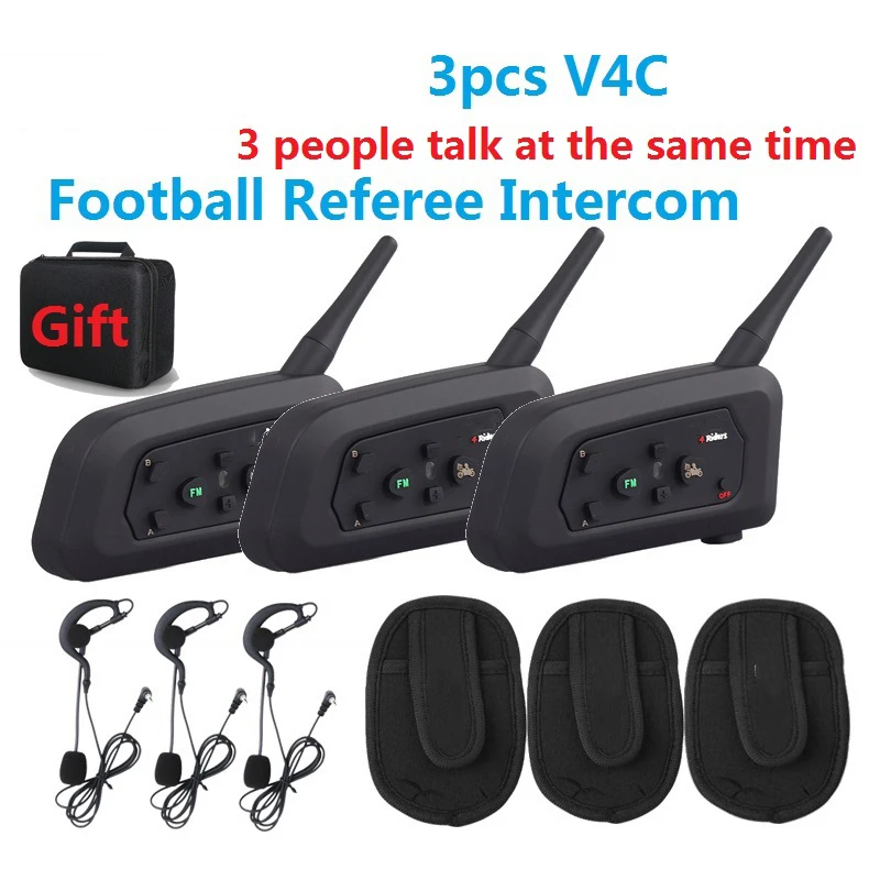 3pcs Football Referee Intercom Bluetooth Headset | Bluetooth Motorcycle ...
