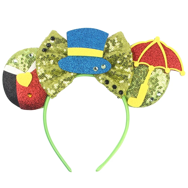 Cartoon Disney Character Mouse Ears Headband Sequins 5" Bow Hairband ...