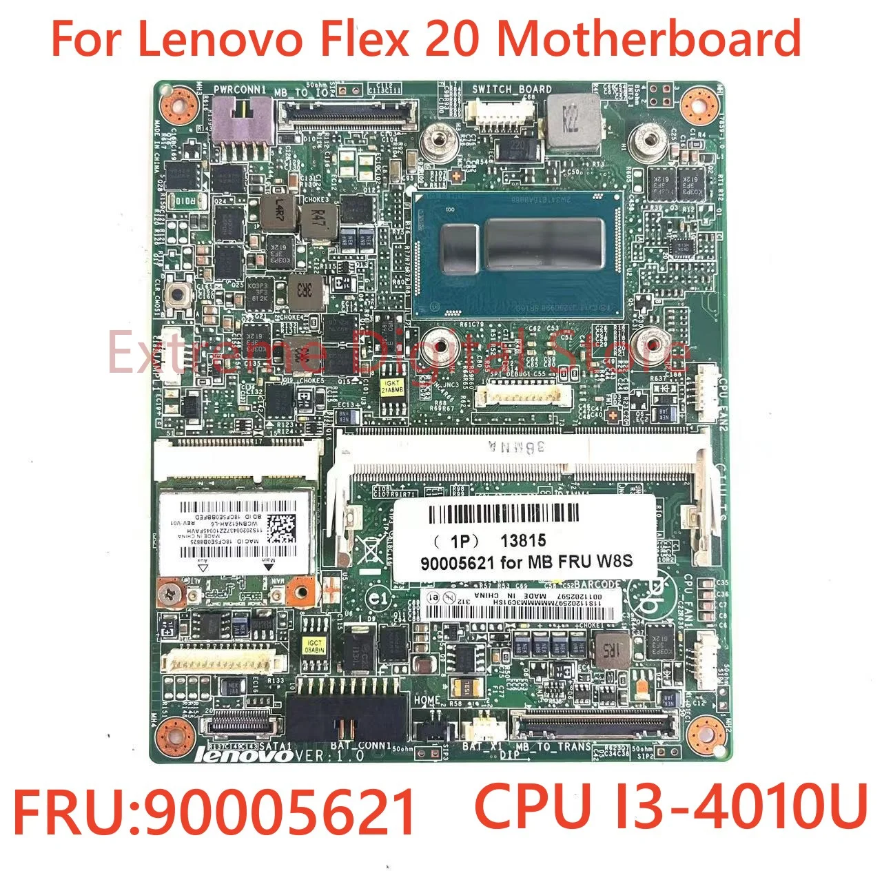 FRU: 90005621 For Lenovo Flex 20 laptop motherboard With I3-4010U CPU ...