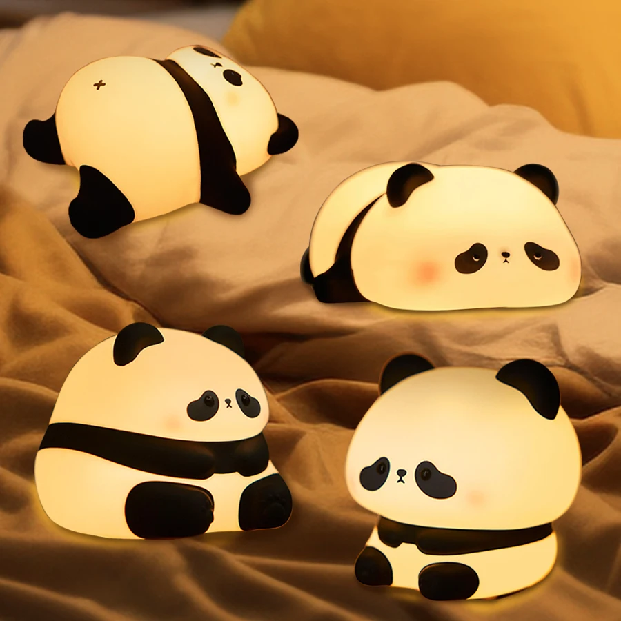 USB-Rechargeable-LED-Night-Light-Panda-Cartoon-Animal-Silicone-Lamp ...