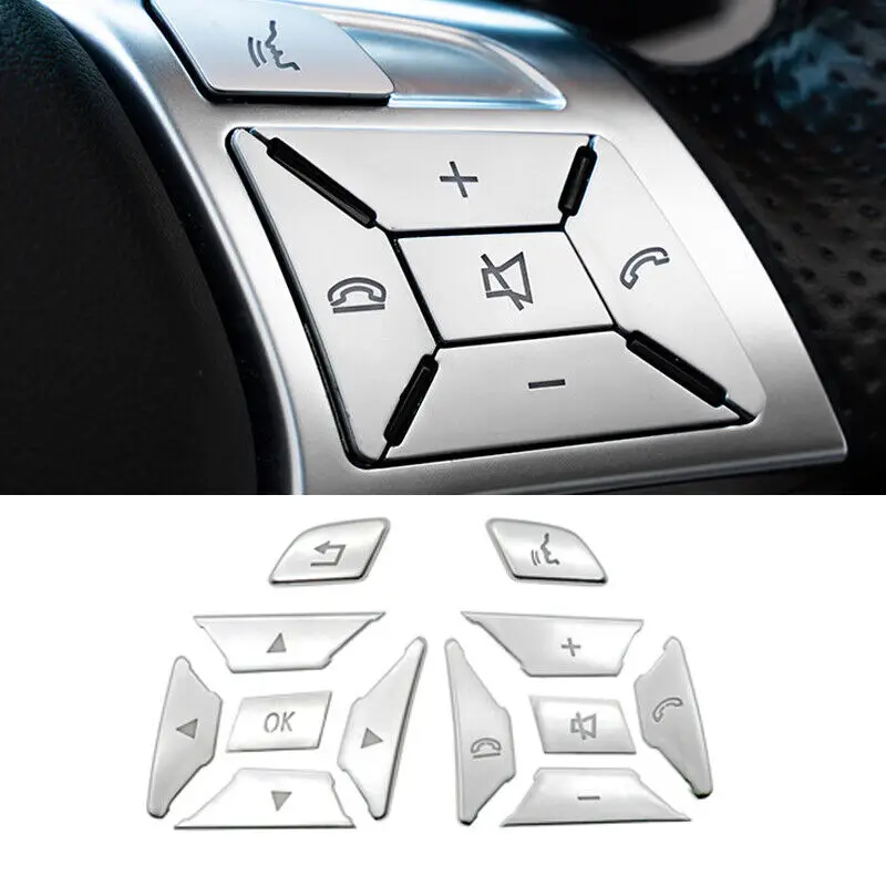 Steering-Wheel-Button-Switch-Trim-Cover-Sticker-Decals-For-Mercedes ...