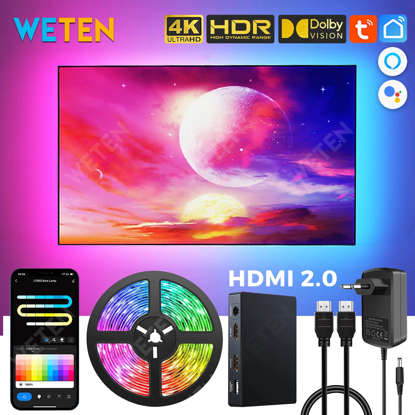 Tuya-TV-LED-Backlight-with-HDMI-Sync-Box-RGBIC-Ambient-LED-Strip-APP ...