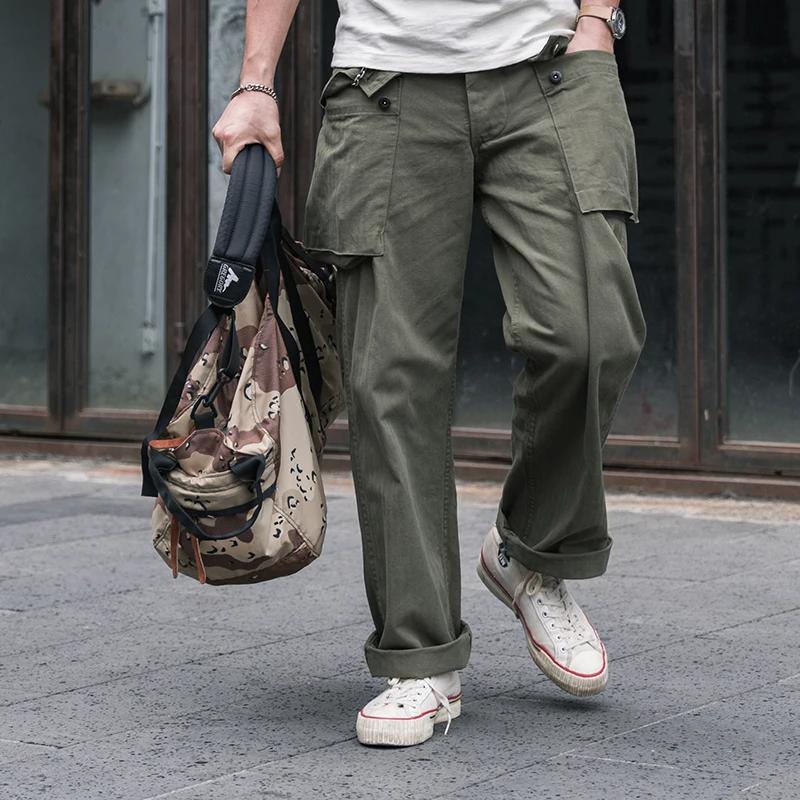 Bronson-P-44-Monkey-Pants-Vintage-Style-Herringbone-Cargo-Trousers ...