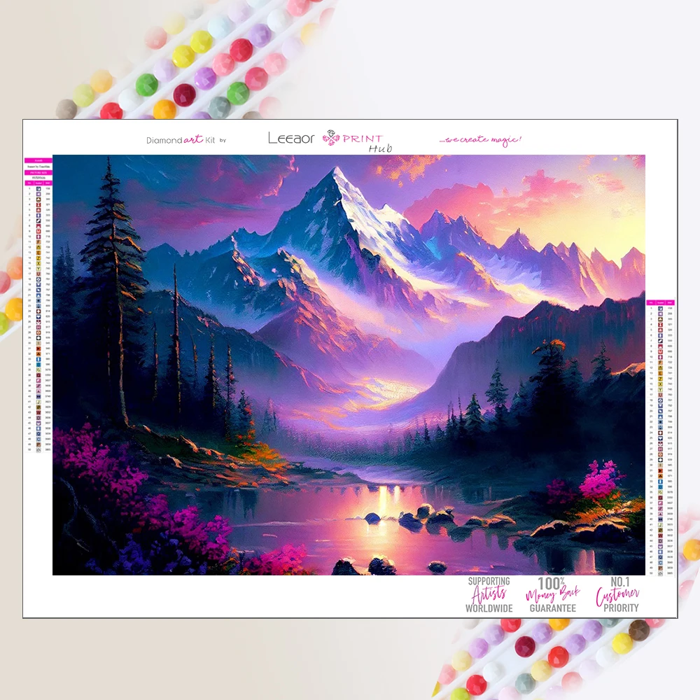 New-Luminous-Mountain-Peak-Beautiful-Scenery-Diamond-Painting-Full ...