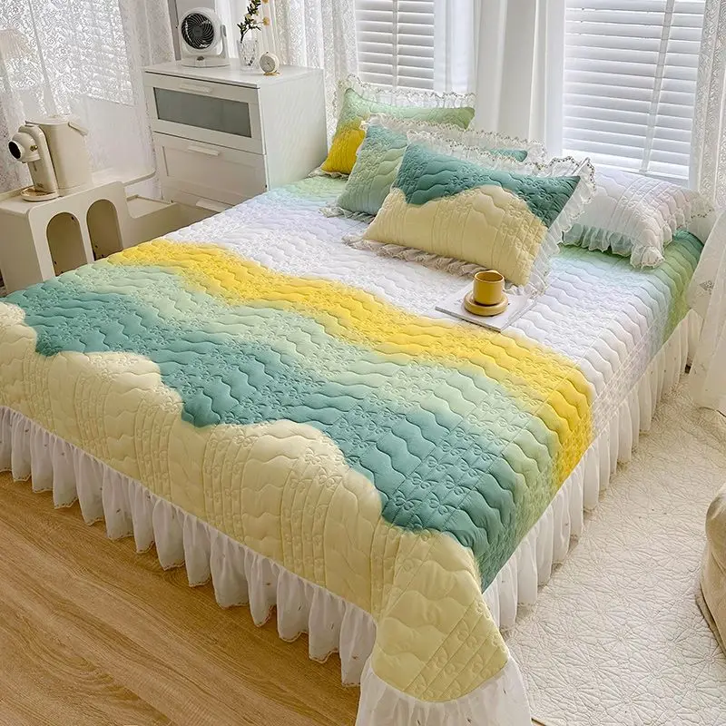 New-100-pure-cotton-bed-cover-1pcs-all-cotton-padded-thickened-bed ...