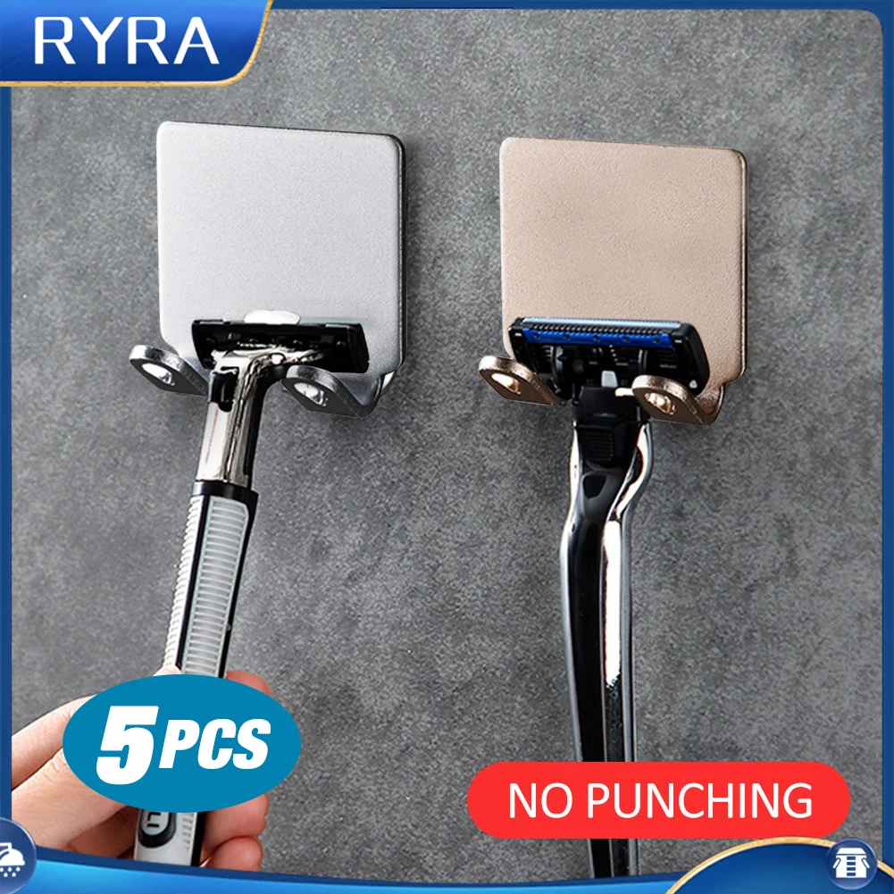 Punch-free Razor Holder Storage Hook Wall Adhesive Men Shaving Shaver ...