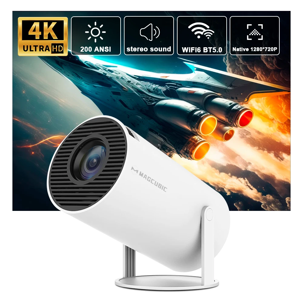 Transpeed Android 11Projector 1280*720P 4K Wifi6 200ANSI AllwinnerH713 ...