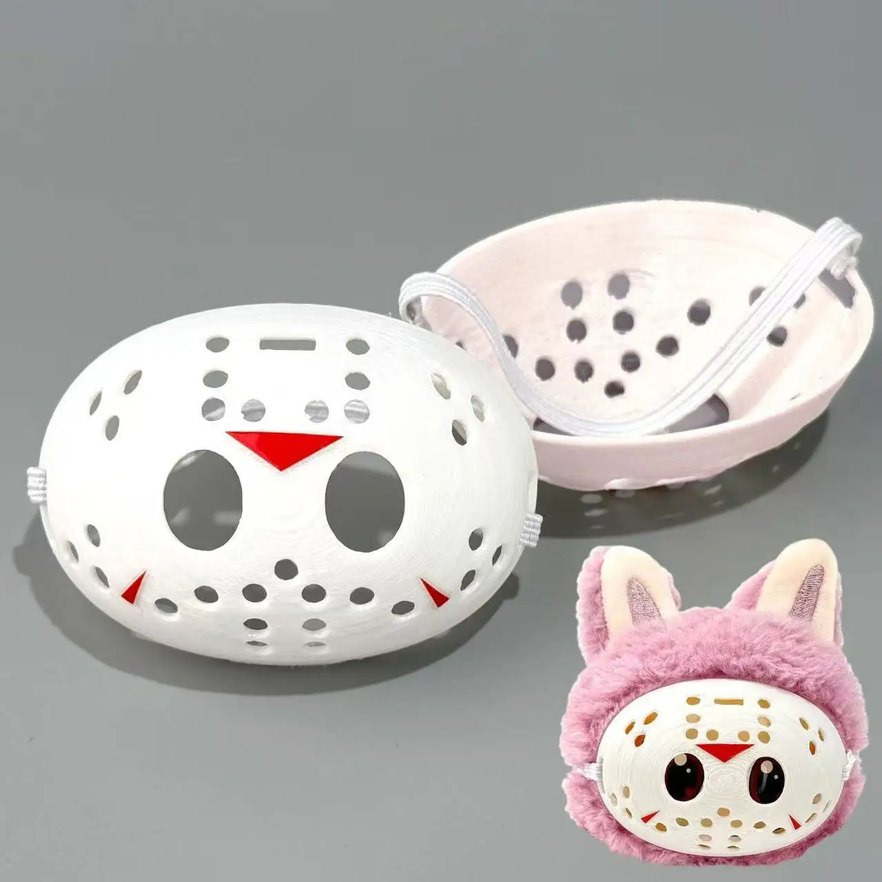 For 17cm Labubu V1 V2 V3 Scary Mask Halloween Decoration Gift Mini Doll ...