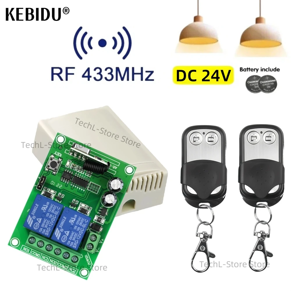 433Mhz-Remote-Control-Wireless-Switch-DC-24V-2CH-RF-10A-Relay-Receiver ...