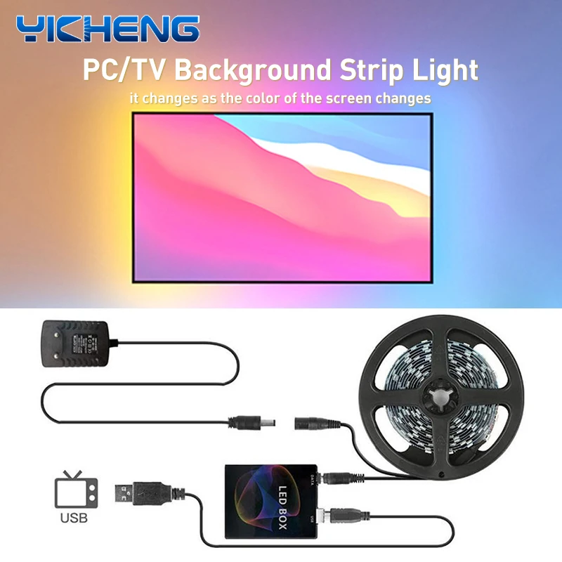 Immersive-TV-PC-Background-Light-Strip-RGBIC-LED-Strips-HDTV-Computer ...