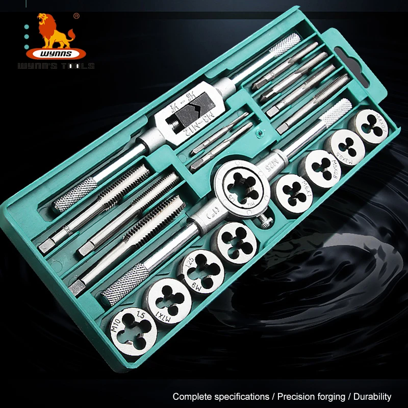 WYNNS Tap and Die Set 12/20/40Pcs Hand Threading Tool with Wrench ...