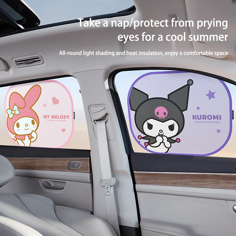 Kawaii-Sanrio-Car-Mesh-Sunshade-Hello-Kitty-Kuromi-Melody-Anime-Cartoon ...
