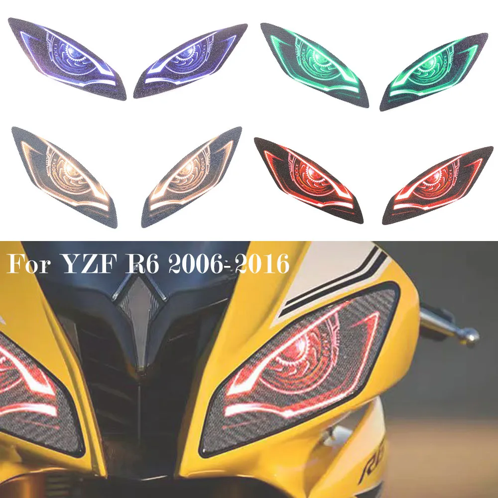 Motorcycle Headlight Sticker For Yamaha YZFR6 2010 YZF-R6 2006-2016 YZF ...
