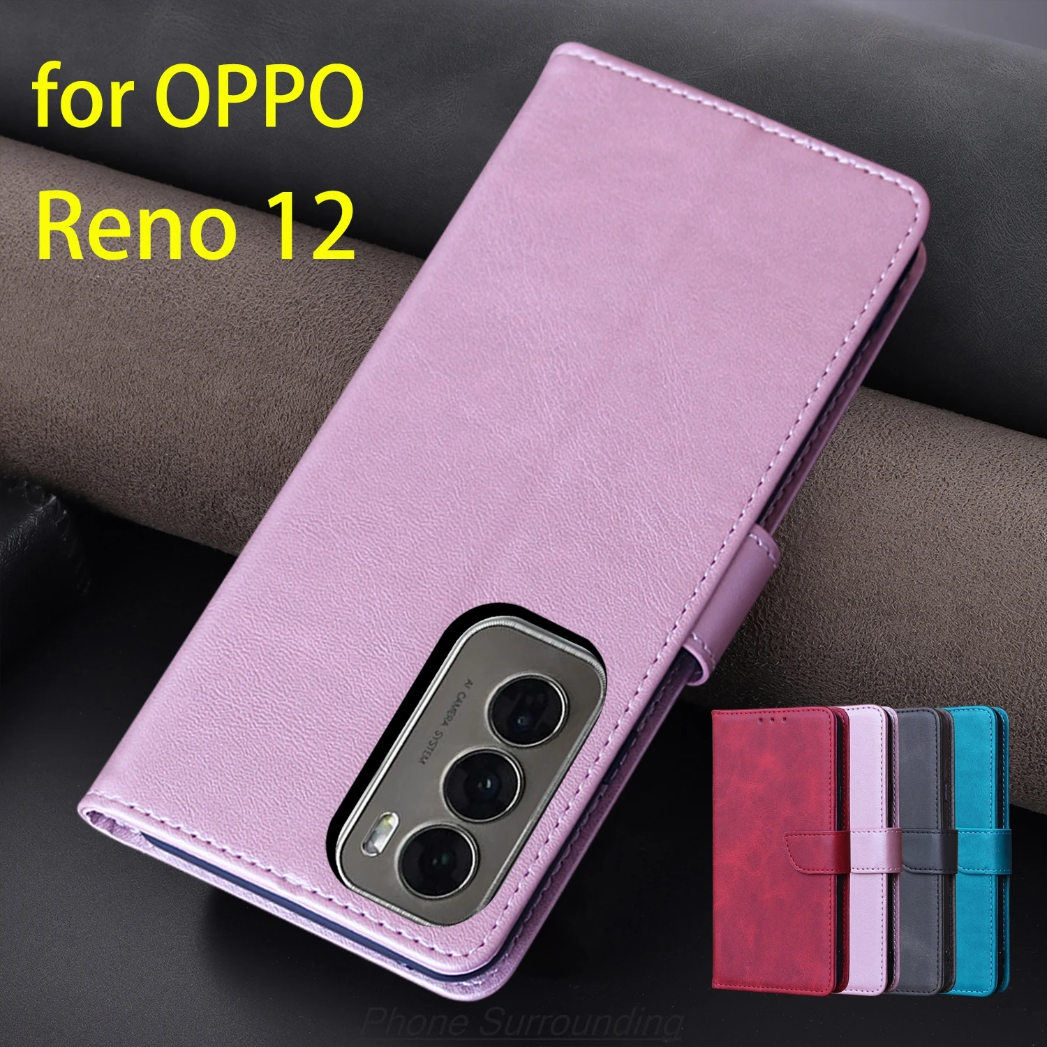 Wallet Flip Cover Leather Case for OPPO Reno12 Reno 12 5G Global EUR ...