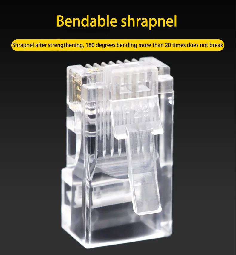 50 pièces connecteur RJ45 Cat6 connecteur réseau non blindé RJ45 tête ...