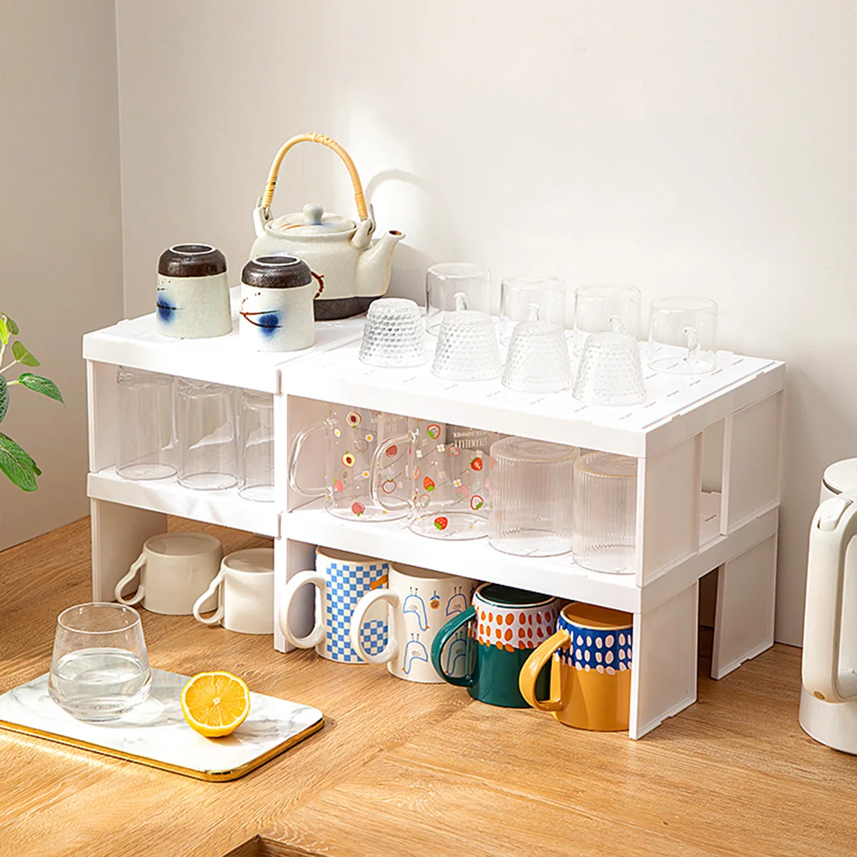 WORTHBUY-Cabinet-Plastic-Storage-Rack-Multifunctional-Glass-Cup-Holder ...
