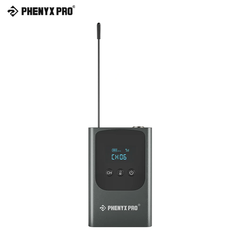 Phenyx Pro Portable Bodypack Transmitter, 900 MHz UHF Bodypack with 3 ...