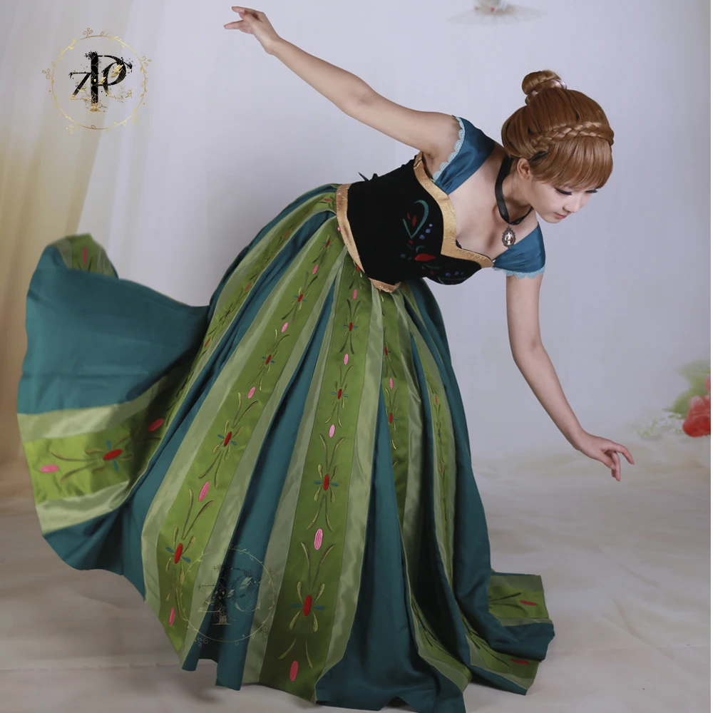 Anna Frozen Green Dress Costume
