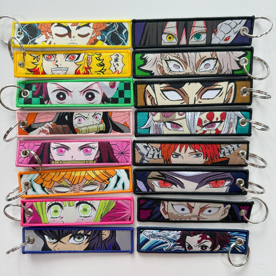 Anime embroidery Key Jet Tag Key chain Cartoon Keychains Key Ring ...