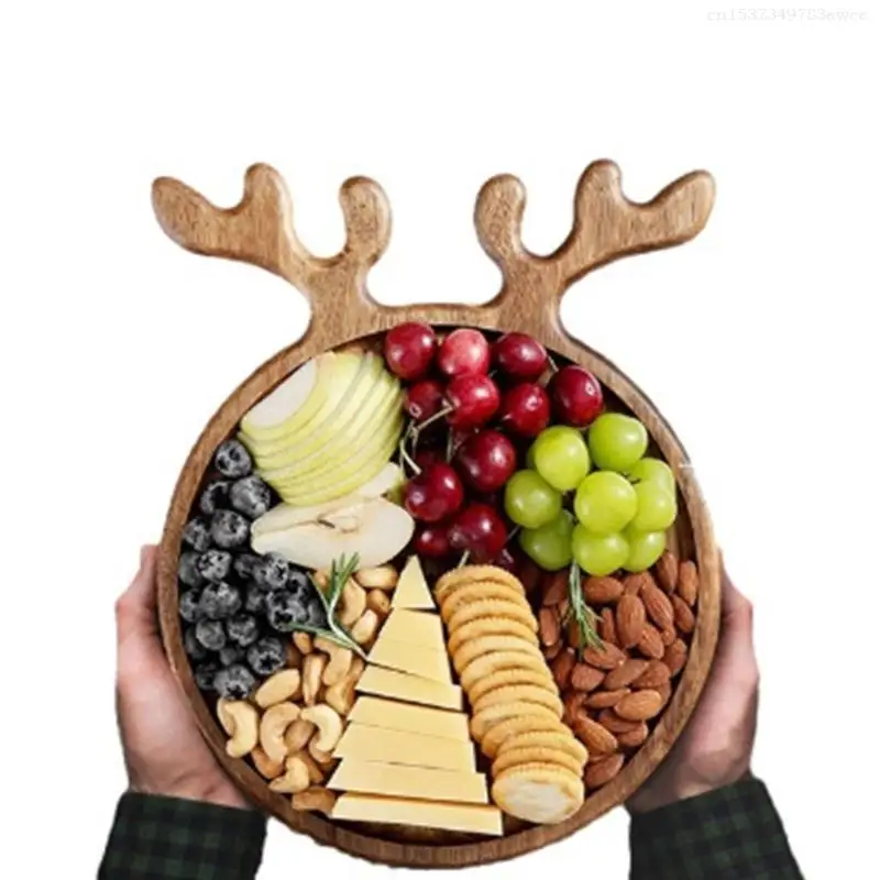 Christmas Reindeer Antler Serving Platter Fruit Tray Dish Plate F0T6 ...
