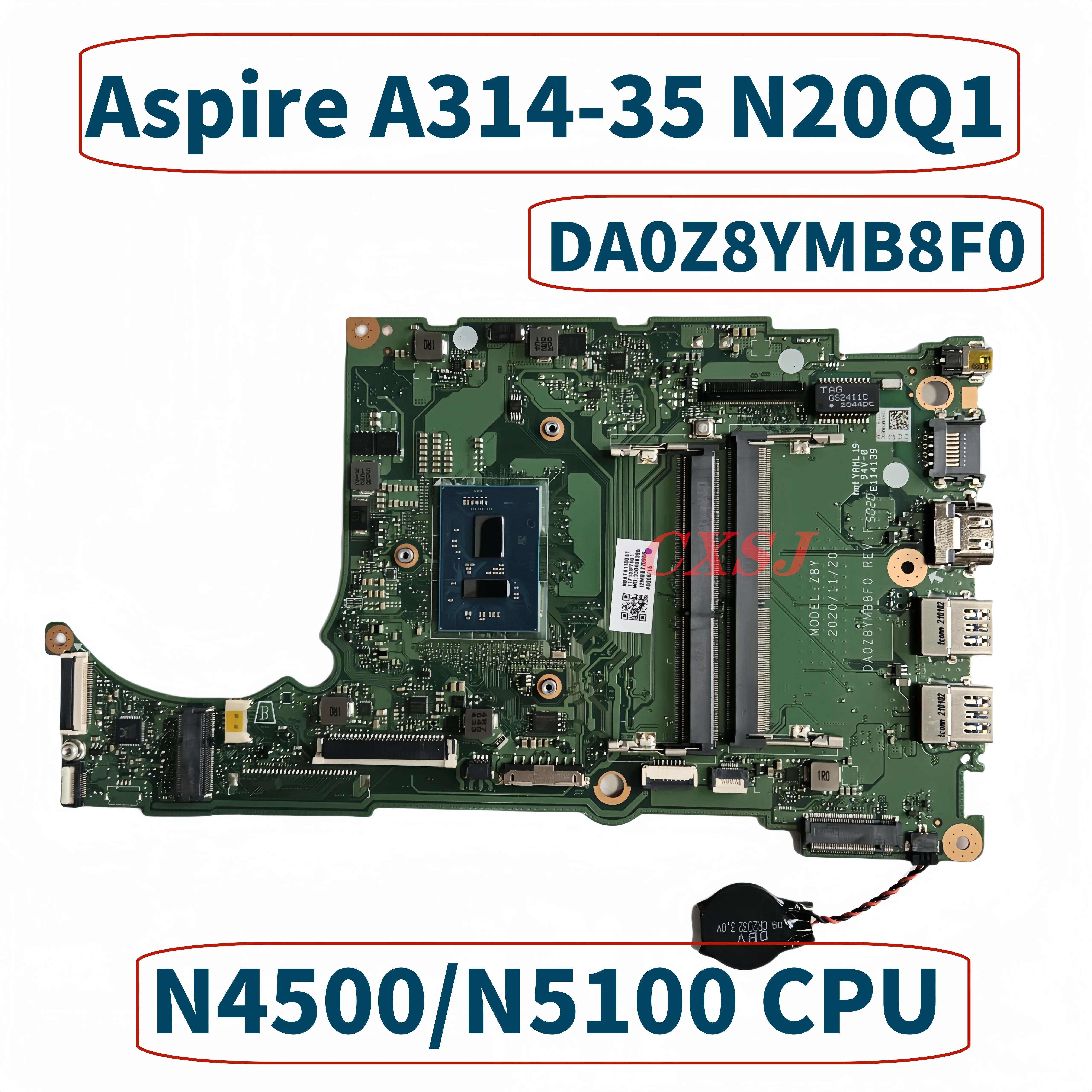 DA0Z8YMB8F0-NBA7S11001-Motherboard-For-Acer-Aspire-A314-35-N20Q1-Z8Y ...