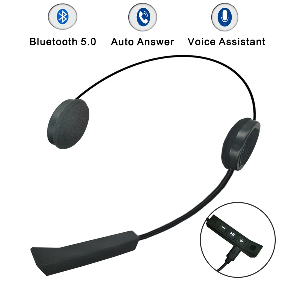 BT5.0 Moto Helmet Headset Bluetooth Wireless Handsfree Call Support ...
