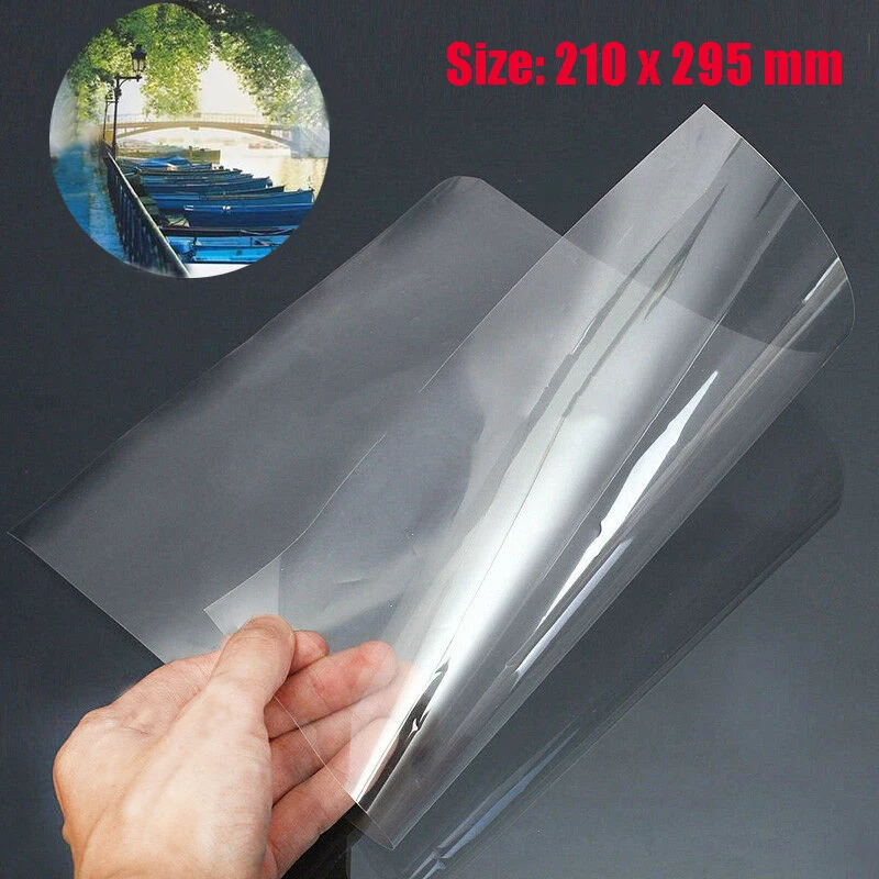 5 pcs 10 pcs A4 Inkjet & Laser Printing Transparents Film Photographic ...