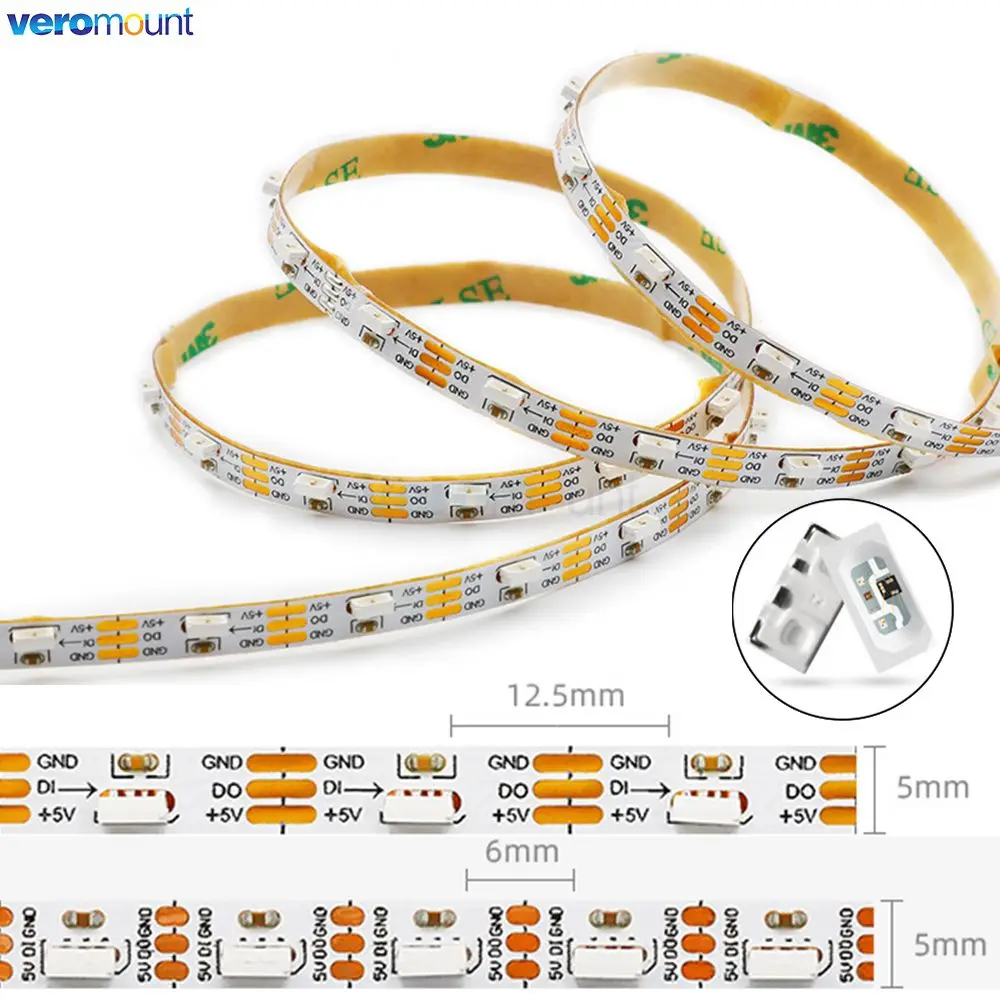5VDC-WS2812B-Side-Emitting-Digital-LED-Strip-5M-5V-WS2812-4020-IC-60 ...