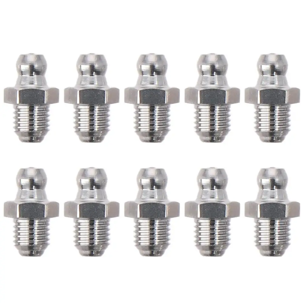 10pcs-Stainless-Steel-Straight-Grease-Fitting-M8-x-1mm-Thread-Silver ...