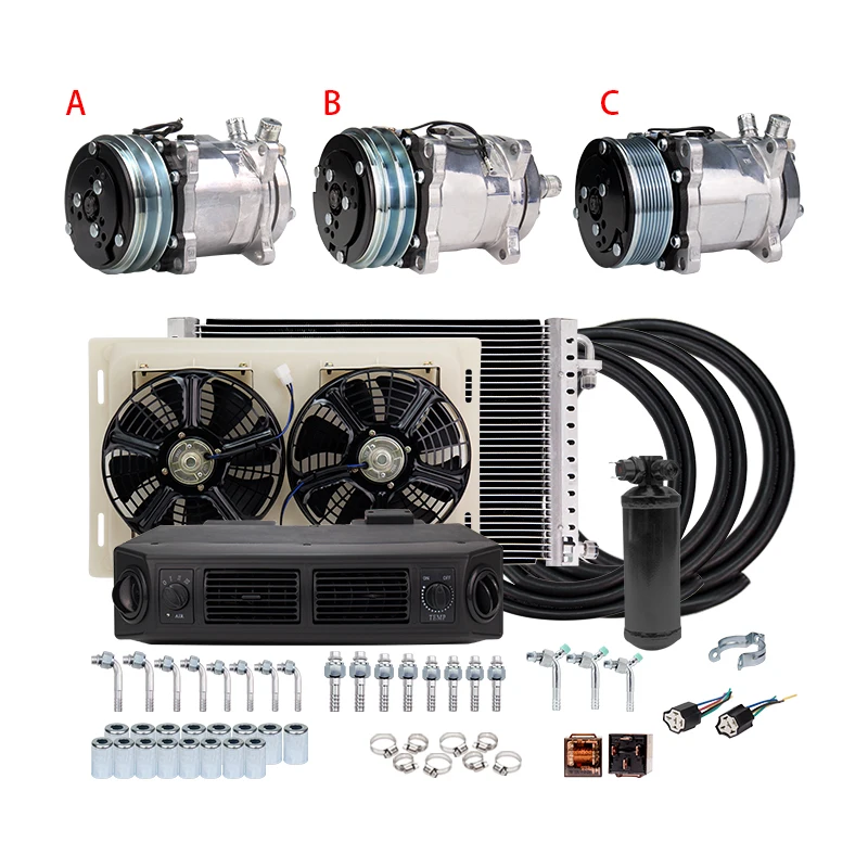 Universal-Automotive-12V-24V-A-C-Air-Conditioning-Kit-for-Truck-Minibus ...