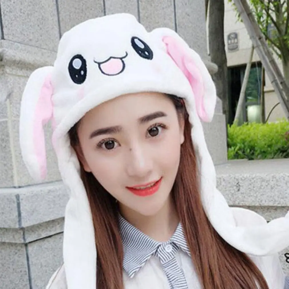 Girls-Animals-Ear-Moving-Jumping-Hats-Children-Women-Warm-Plush-Rabbit ...