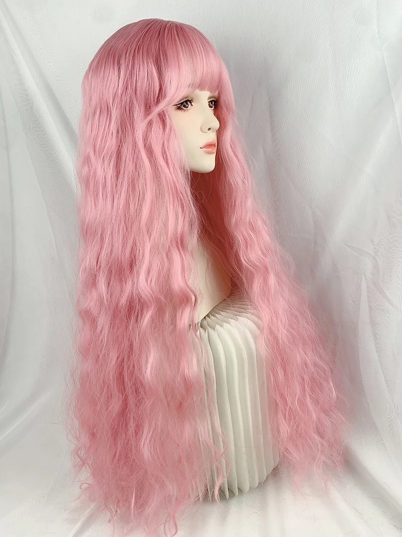TAVIMART - Sakura Pink Wig 1 Meter Long Curly Hair Cos Cherry Blossom ...