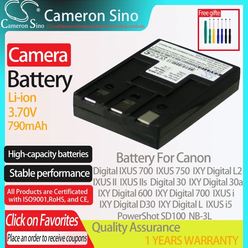 CameronSino-Battery-for-Canon-Digital-IXUS-700-IXUS-750-IXUS-i5-IXUS-II ...
