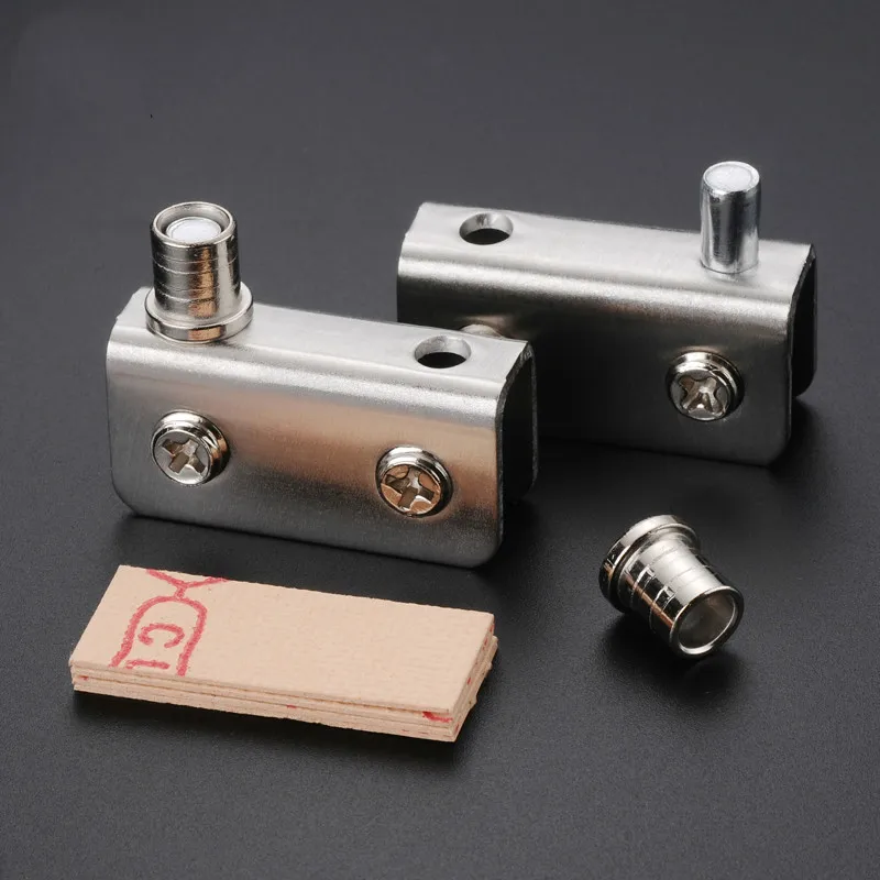 2Pcs-Glass-Pivot-Hinge-Rotation-Axis-Stainless-Steel-Wine-Cabinet-Door ...