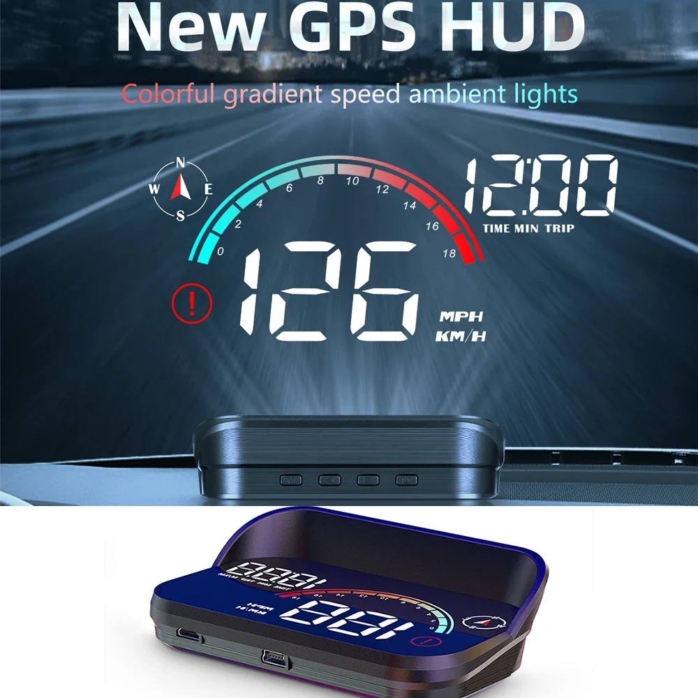 Hud-Head-Up-Display-Auto-GPS-Speedometer-Projector-Screen-Dashboard ...